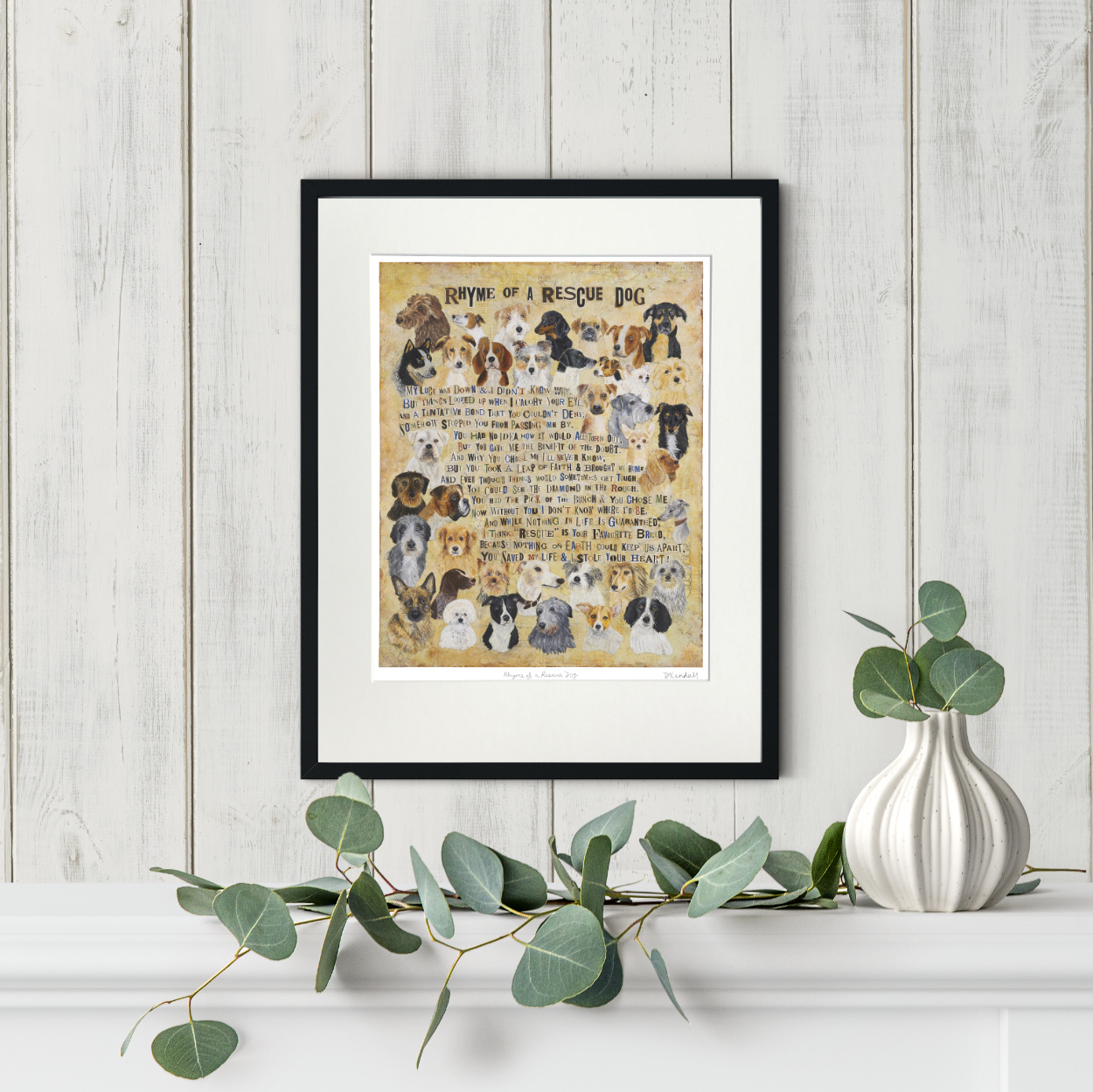 Rescue Dog Art Print | Gifts for dog lovers by The Enlightened Hound